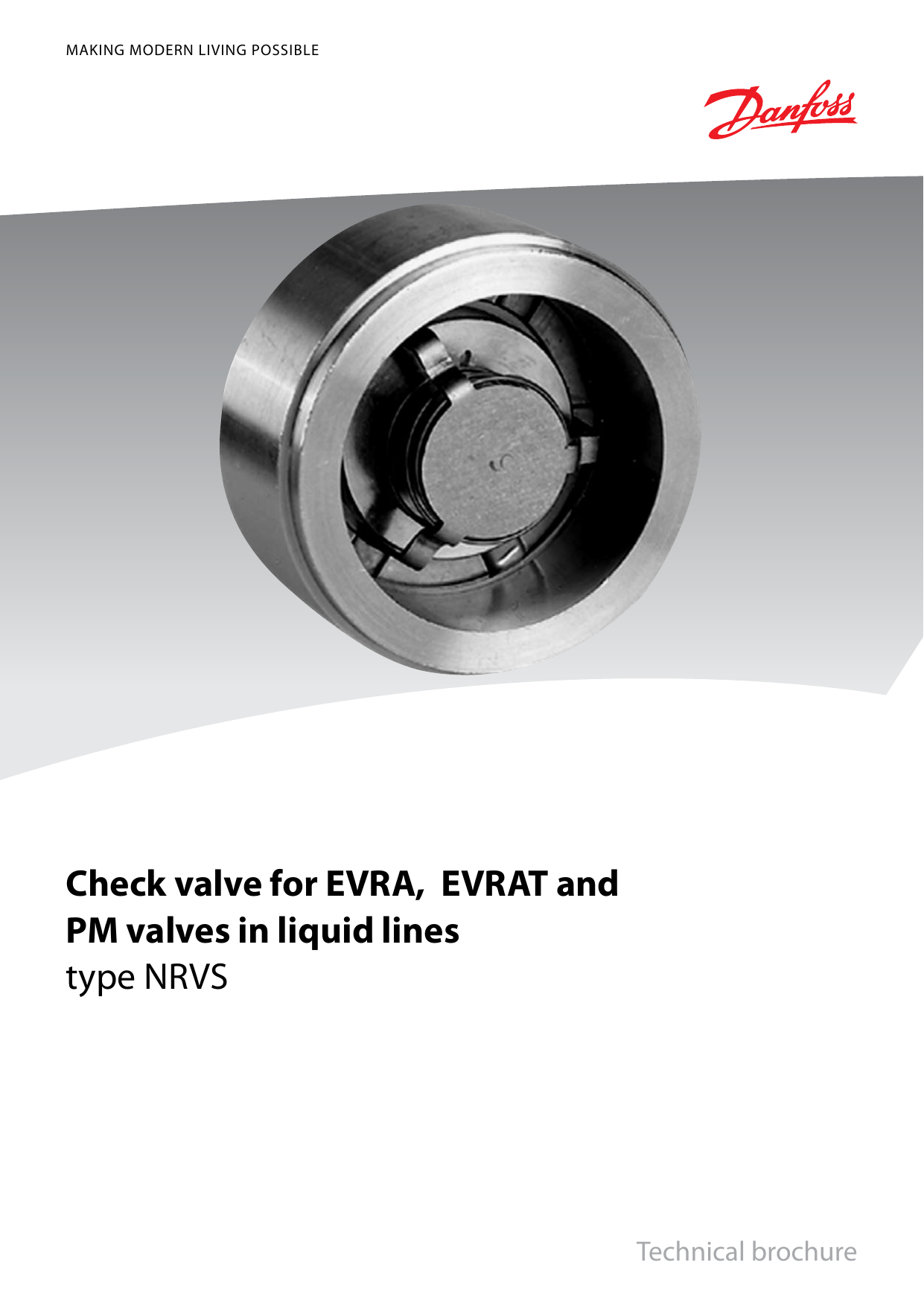 Danfoss Check valve for EVRA, EVRAT and PM valves in liquid lines Type NRVS Datasheet | Manualzz