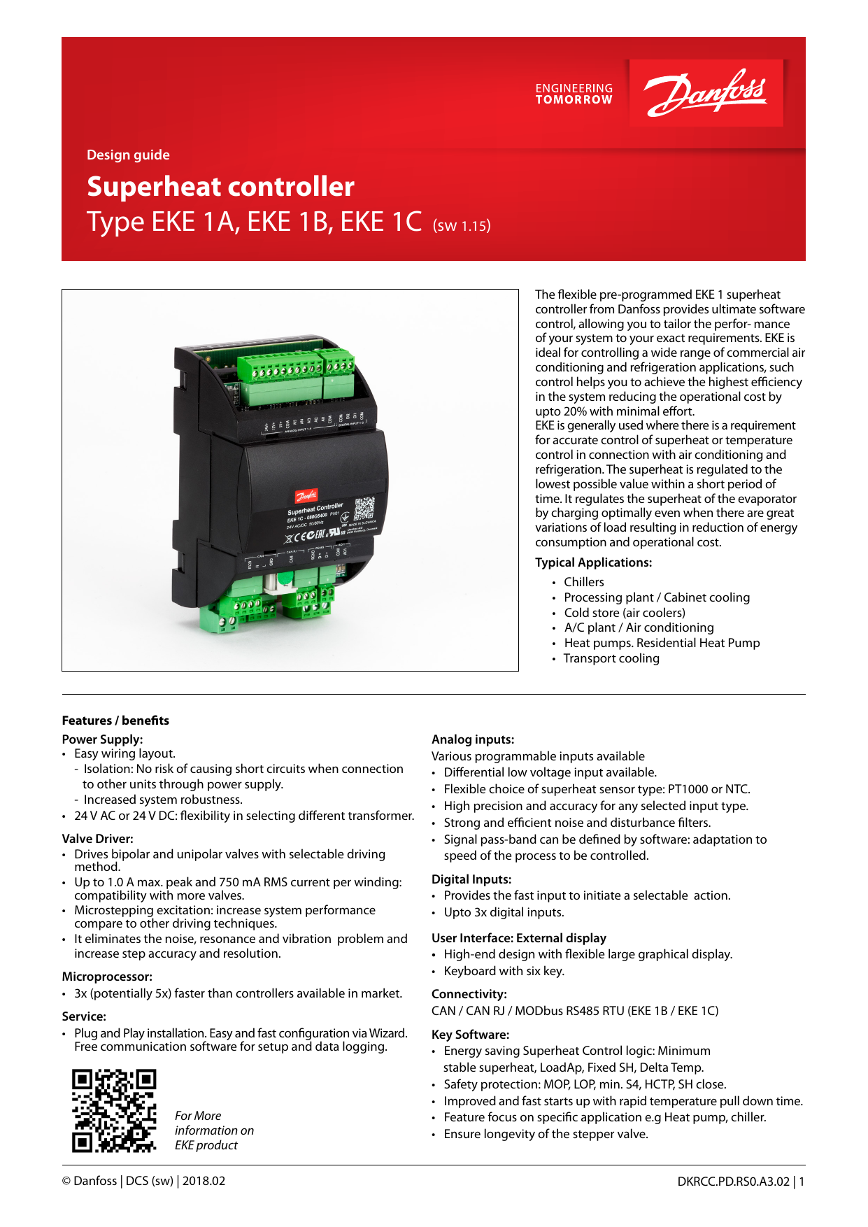 Danfoss Superheat controller Type EKE 1A, EKE 1B, EKE 1C Datasheet ...