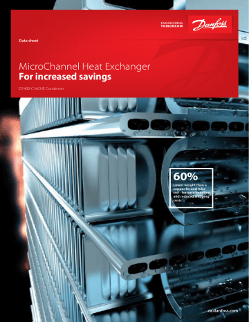 Danfoss MCHE D1400_C MicroChannel heat exchanger Data Sheet | Manualzz