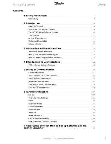 Danfoss VLT® MCT Setup Software Operating Operating Guide | Manualzz