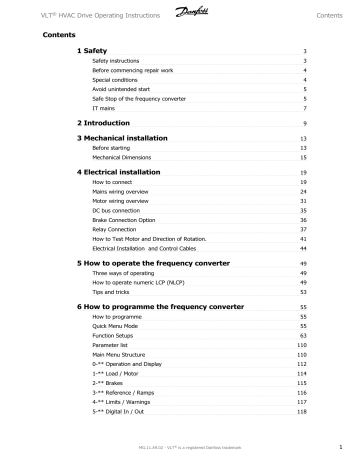 Danfoss VLT® HVAC Drive Operating Operating Guide | Manualzz