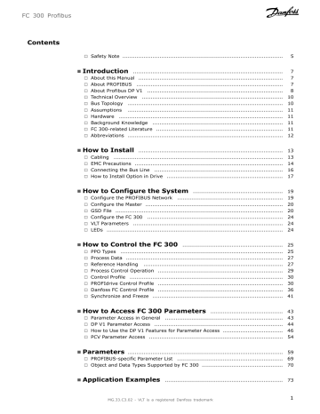 Danfoss VLT® AutomationDrive Profibus DP V1 Operating Guide | Manualzz