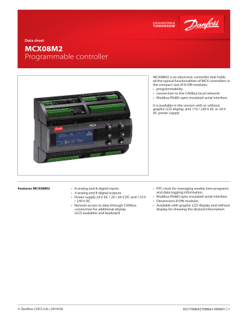 Danfoss MCX08M2 Programmable controller Data Sheet | Manualzz