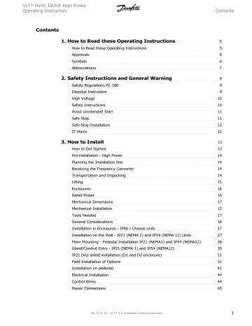 Danfoss VLT® HVAC High Power Oper. Operating Guide | Manualzz