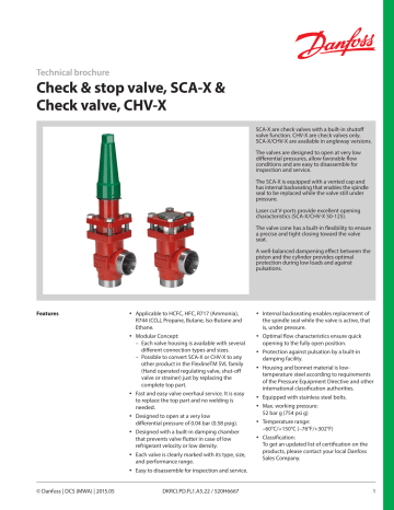 Danfoss Check & stop valves, SCA-X and Check valves, CHV-X Data Sheet ...