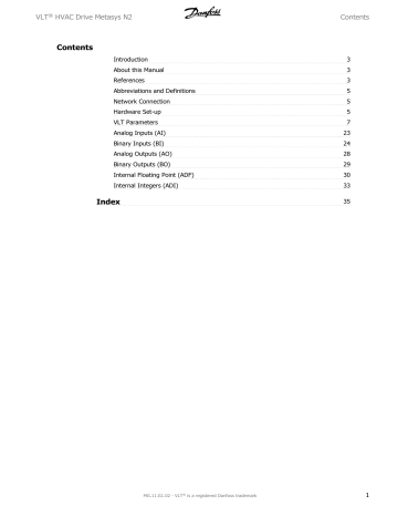 Danfoss VLT® HVAC Drive Metasy Operating Operating Guide | Manualzz