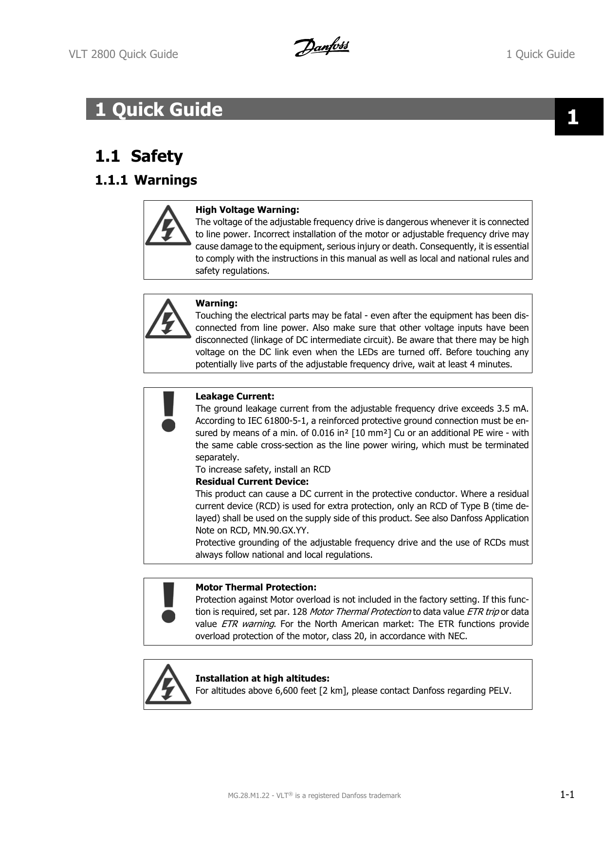 Danfoss VLT® 2800 Operating instructions | Manualzz