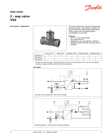 Danfoss VS 2 Data Sheet | Manualzz