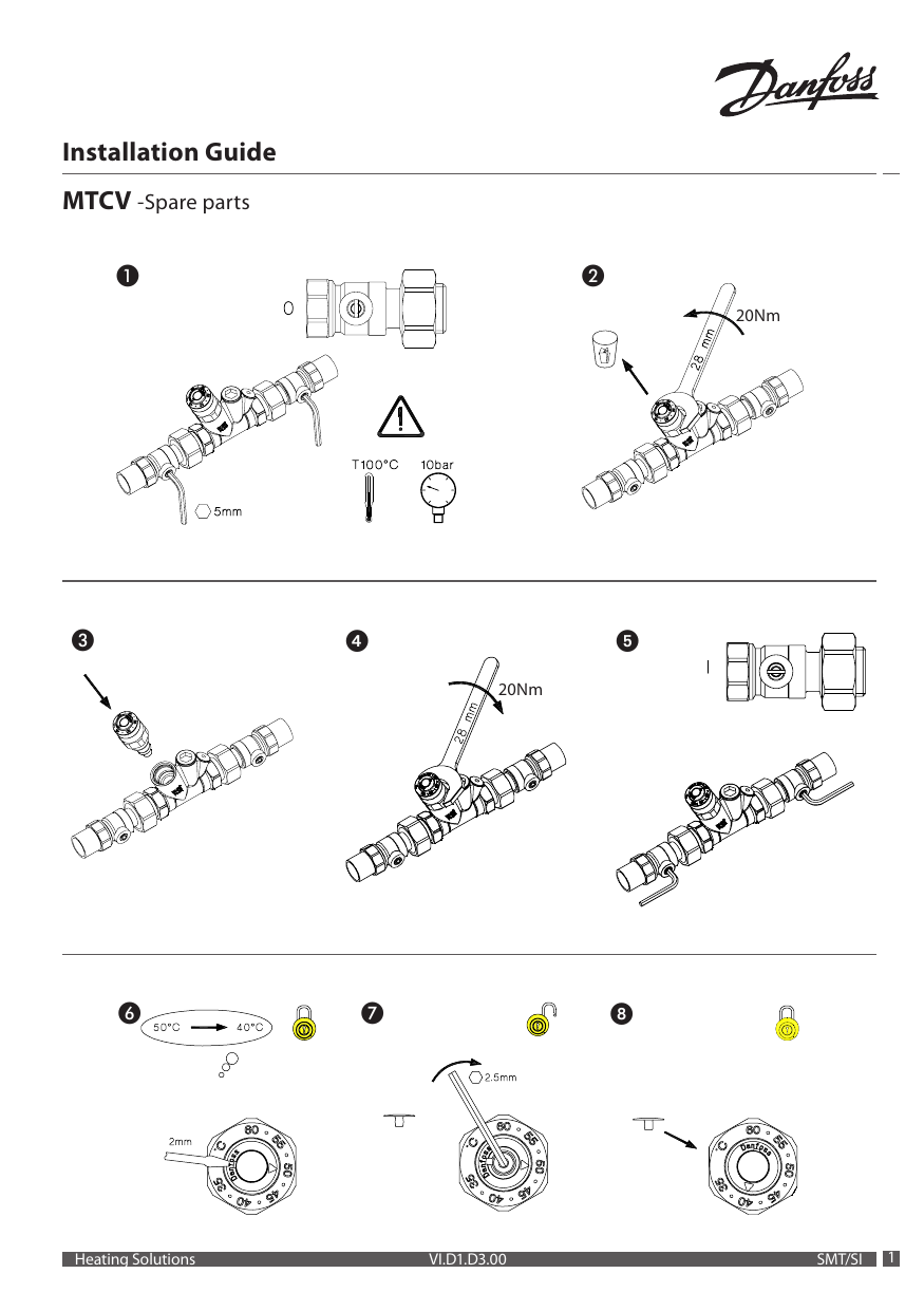 Danfoss MTCV spare parts Operating instructions | Manualzz