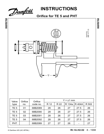 Danfoss TE 5 and PHT Installation Guide | Manualzz