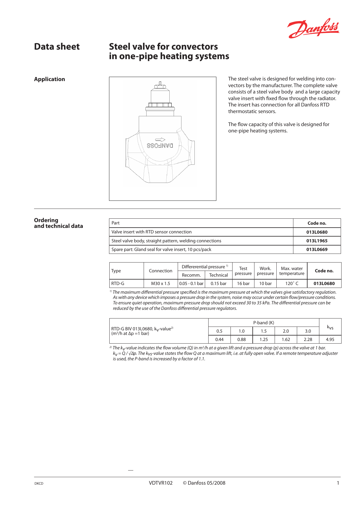Danfoss Steel Valve for Convectors in One-pipe Heating Systems ...