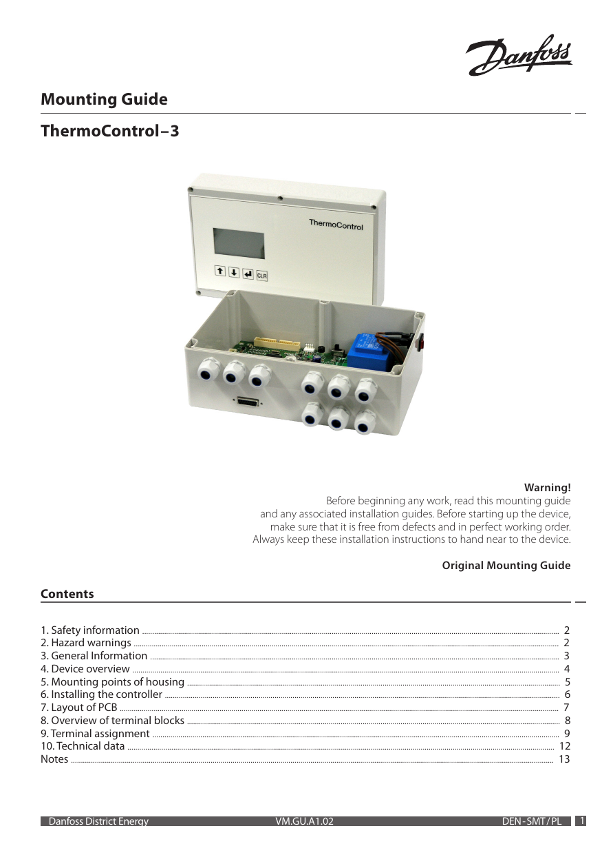 Danfoss ThermoControl-3 Installation Guide | Manualzz