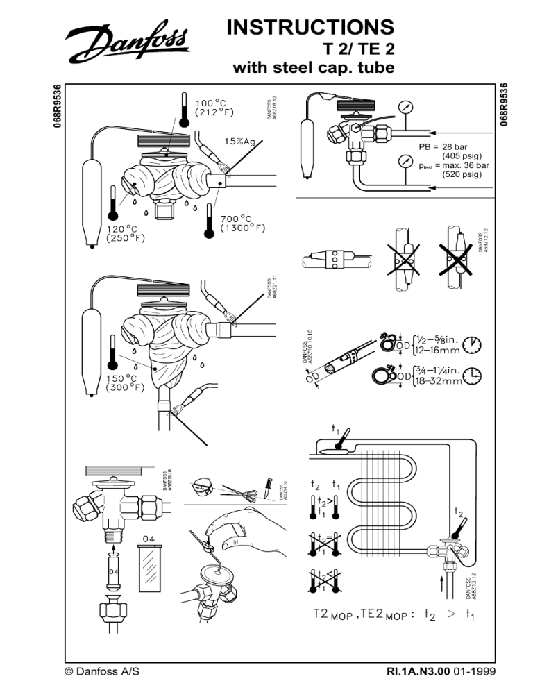 Danfoss T 2 / TE 2 Installation guide | Manualzz