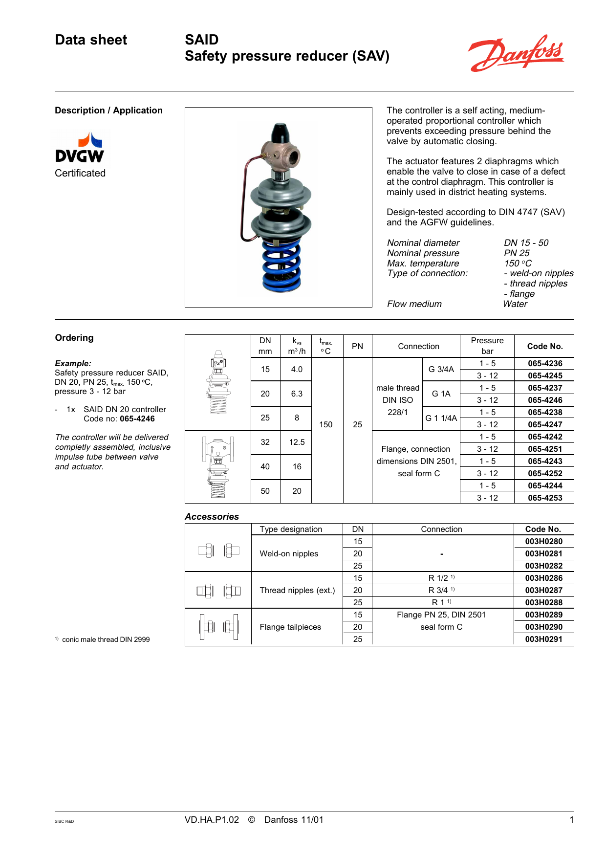Danfoss SAID Datasheet | Manualzz