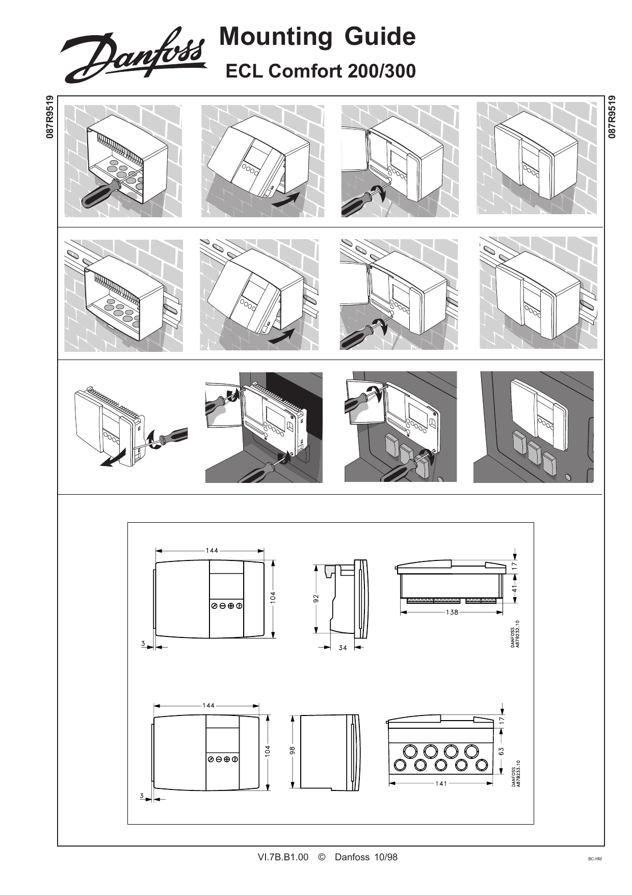 Danfoss ECL Comfort 200/300 Installation guide | Manualzz