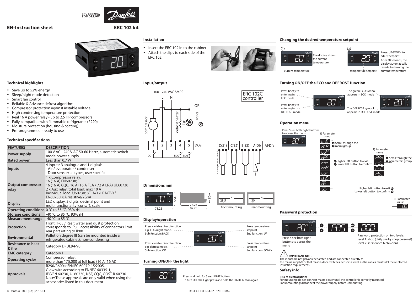 Danfoss ERC 102 - Kit solution Installation guide | Manualzz
