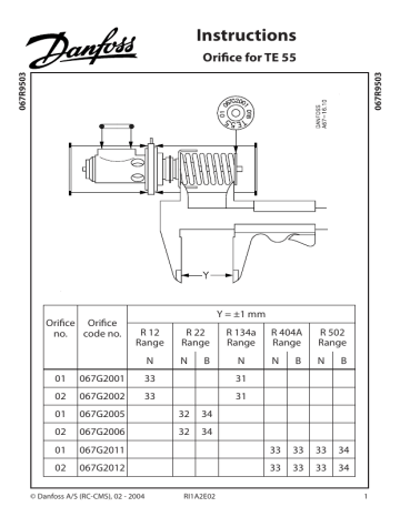 Danfoss TE 55 Installation Guide | Manualzz