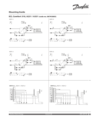 Danfoss ECL Comfort 210/310, A231/A331 Installation Guide | Manualzz