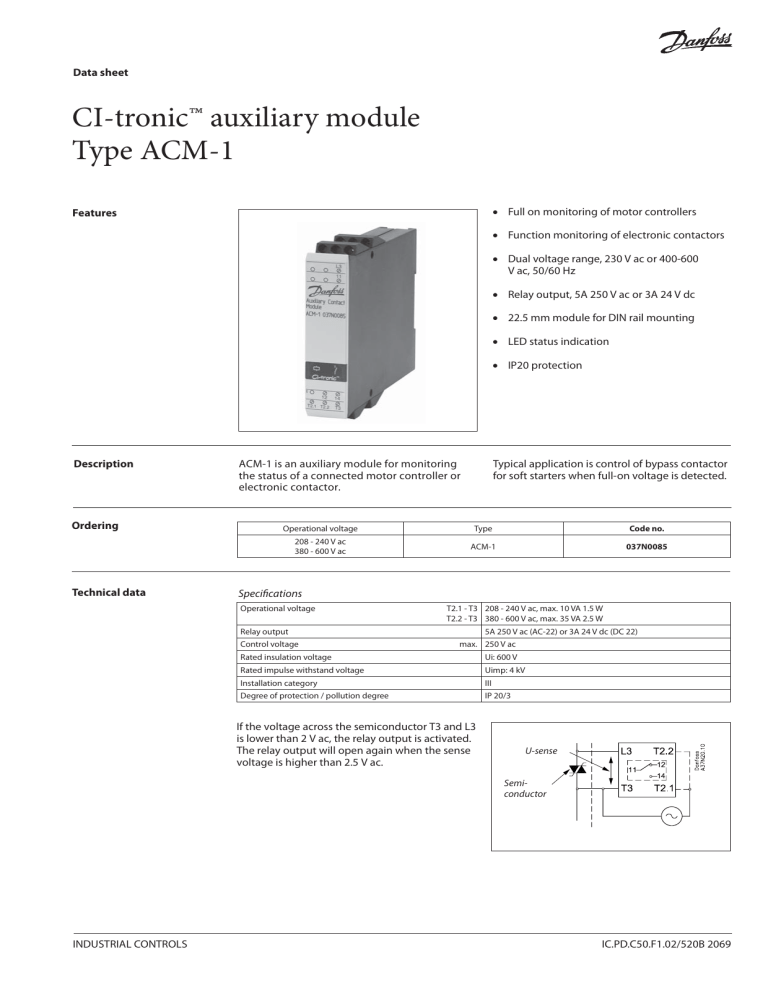 Danfoss ACM-1 Datasheet | Manualzz