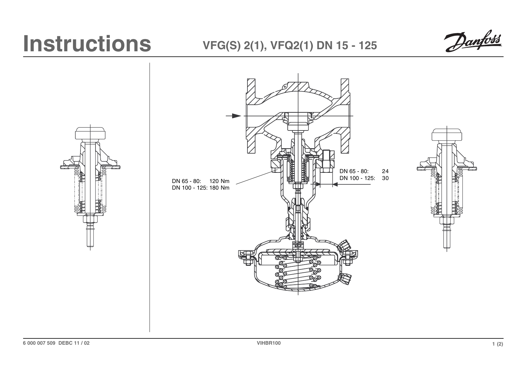 Danfoss Spare parts for VFG 2(1)/VFQ 2(1)/VFU 2/VFGS 2 Installation ...