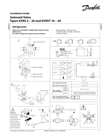 Danfoss EVRS EVRST Installation Guide | Manualzz