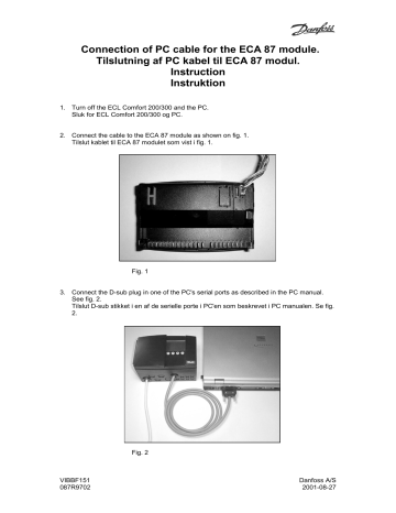 Danfoss PC cable Operating Guide | Manualzz