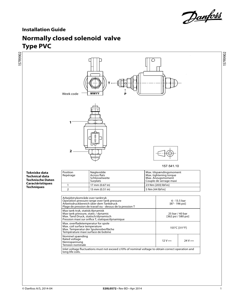 Danfoss PVC Normally Closed Solenoid Valve Installation guide | Manualzz