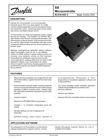 Danfoss SX Microcontroller Installation Guide | Manualzz
