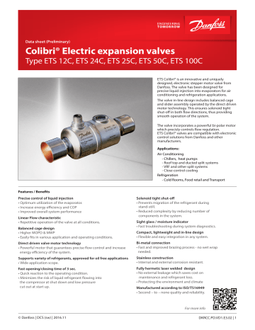 Danfoss ETS C Colibri Data Sheet | Manualzz