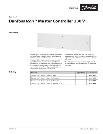 Danfoss Icon Master Controller 230V Data Sheet | Manualzz