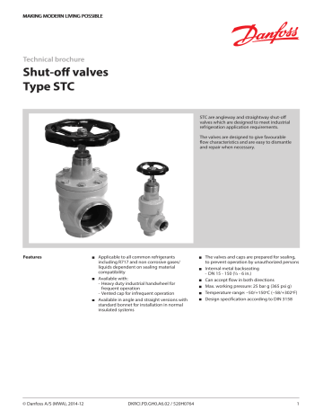 Danfoss Stop valves type STC 数据表 | Manualzz