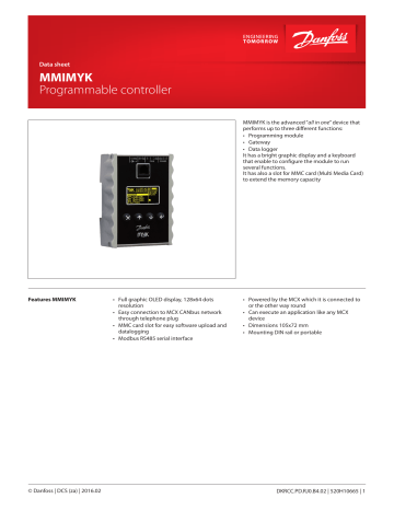 Danfoss MMIMYK Data Sheet | Manualzz