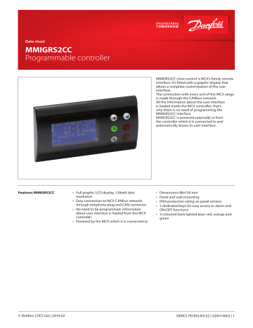 Danfoss MMIGRS2CC Programmable controller Data Sheet | Manualzz