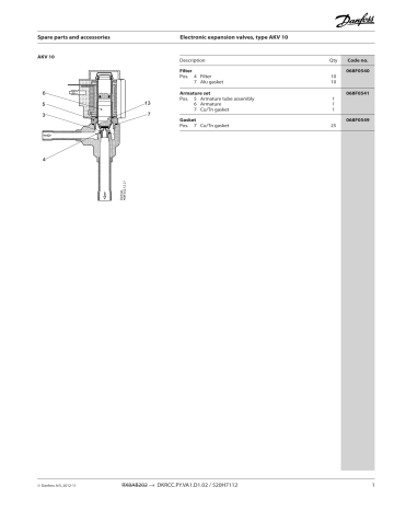 Danfoss Electronic expansion valve type AKV 10, 15 and 20 Data Sheet ...