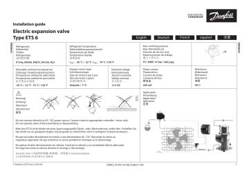 Danfoss ETS 6 Electric expansion valve Guide d'installation | Manualzz