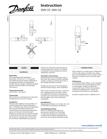 Danfoss SNV-ST, SNV-SS Installation Guide | Manualzz