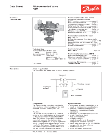 Danfoss PCV Data Sheet | Manualzz