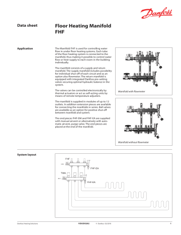 Danfoss Floor Heating Manifold FHF Data Sheet | Manualzz
