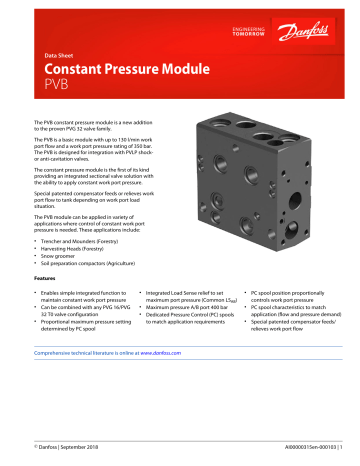 Danfoss Constant Pressure Module PVB Data Sheet | Manualzz