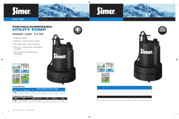 Simer 2305 Utility Pump Specifications | Manualzz