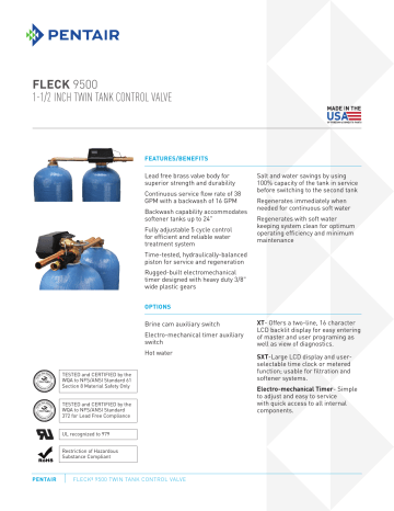 Fleck 9500 Spec Sheet | Manualzz