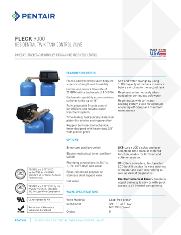 Fleck 9000 Spec Sheet | Manualzz