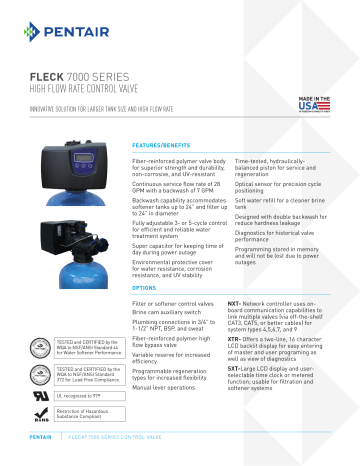 Fleck 7000 Valve Spec Sheet | Manualzz