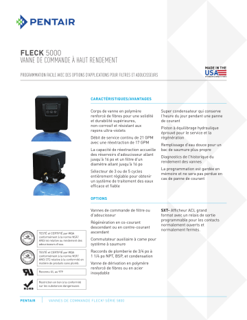 Fleck 5000 Valve spécification | Manualzz