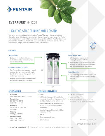 Everpure H-1200 Spec Sheet | Manualzz