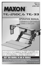 Maxon TE-25DC - Specification, Operation manual, Installation manual
