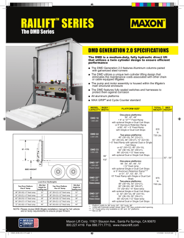 Maxon DMD RAILIFT™ Specification Sheet | Manualzz