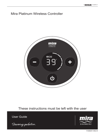 Mira Platinum Digital shower Wireless Controller Installation & User ...