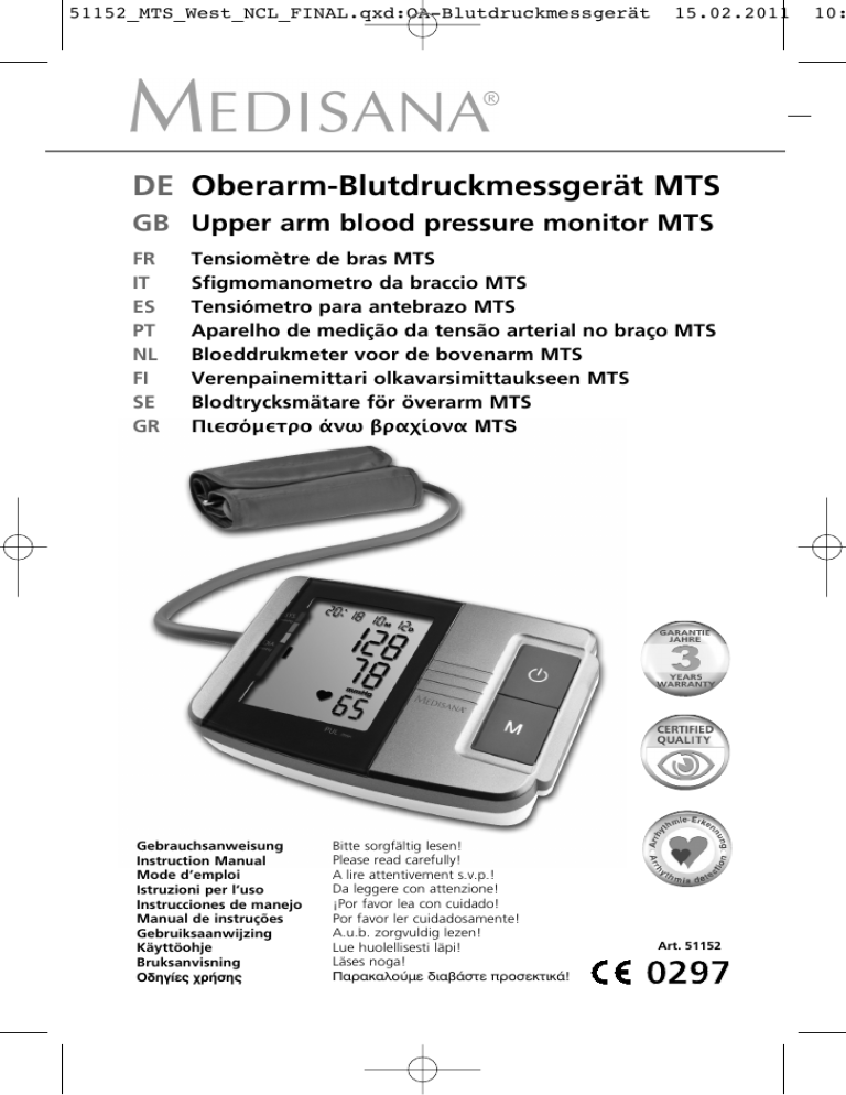 Medisana MTS Owner's manual | Manualzz