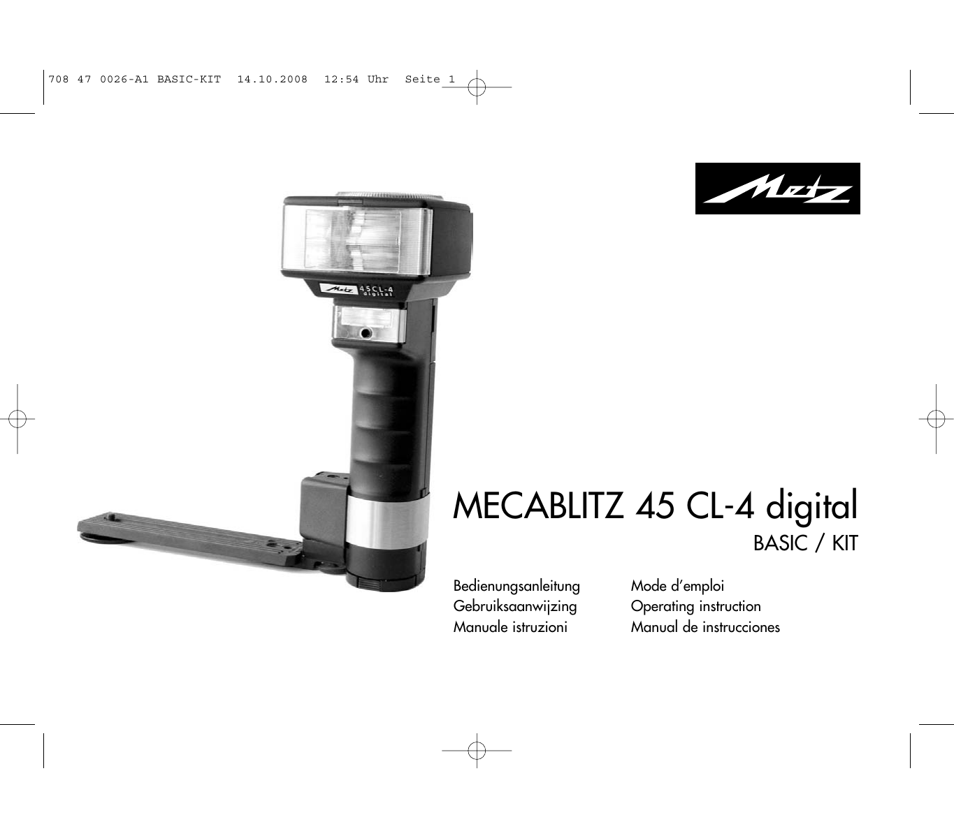 Metz mecablitz 45 CL-4 digital BASIC/KIT Instruction Manual | Manualzz